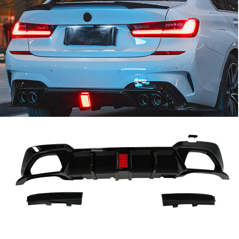 Rear Diffuser Lip For 2019-2022 BMW 3 Series G20 Sport 330i M340i Gloss ...