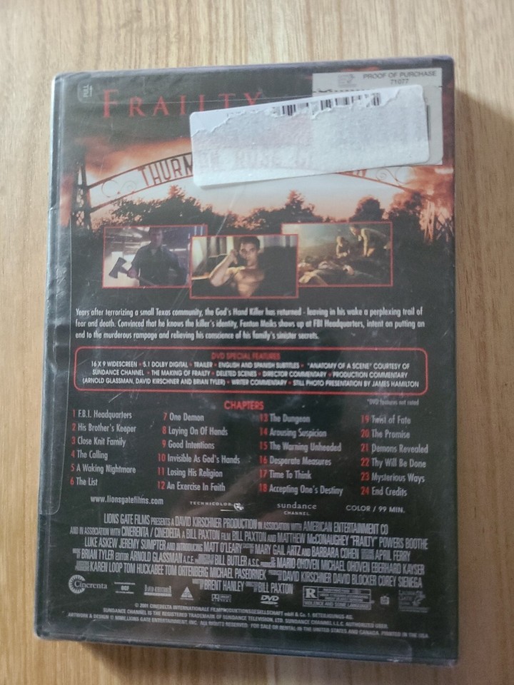 DVD Frailty 2001 Matthew McConaughey 31398811725 | eBay