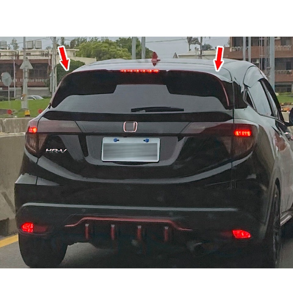 Black + RED 2016-2019 For Honda HRV HR-V Spoiler Rear Roof Spoiler Wing ...