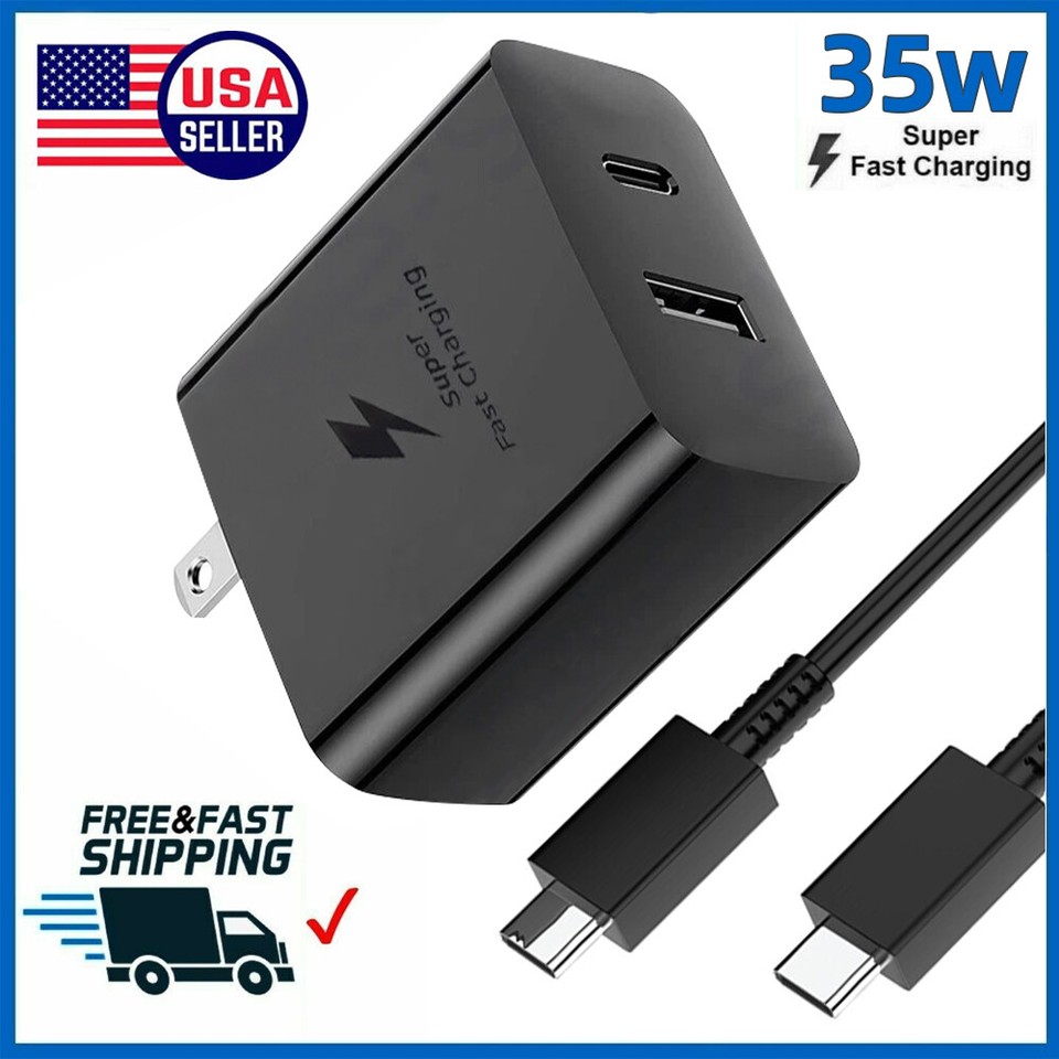 35W PD Power Adapter Duo Wall Charger+Cables For Samsung S21-S23 S24 ...