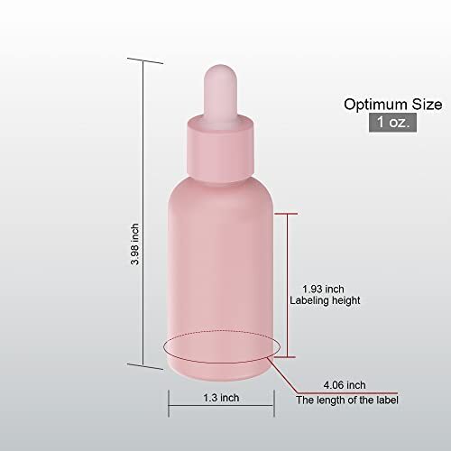 1oz Pink Coated Glass Dropper Bottles 30ml With Glass Eye Droppers Pack ...