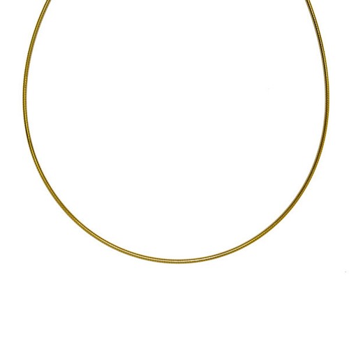 18KT Yellow Gold Round Neck Wire Omega Collar Chain Necklace 18" NEW ...