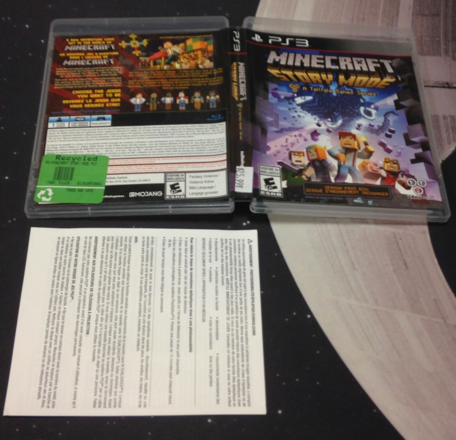 Minecraft: Story Mode -- Season Pass Disc Sony PlayStation 3 2015 ...