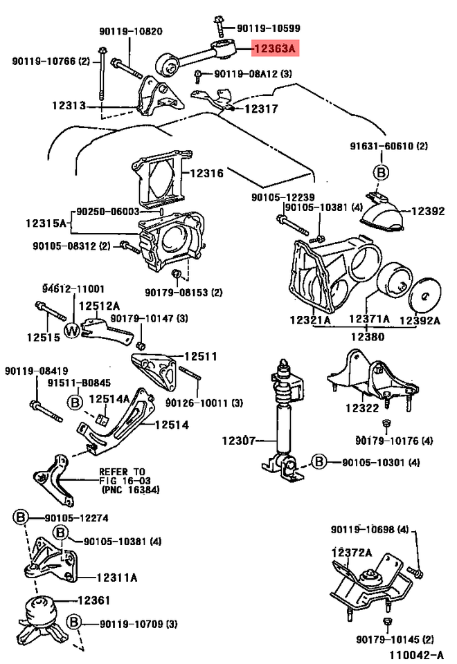 FACTORY LEXUS RX330 04-06 TOYOTA UPPER DOG BONE ROD ENGINE MOUNT ...