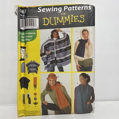 Simplicity Sewing Patterns for Dummies 9822 Fleece Accessories One Size ...