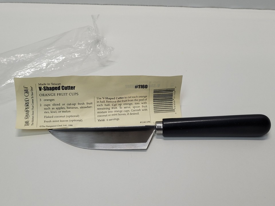 The Pampered Chef V-Shaped Cutter Vegetable Garnishing Tool Knife #1160 ...
