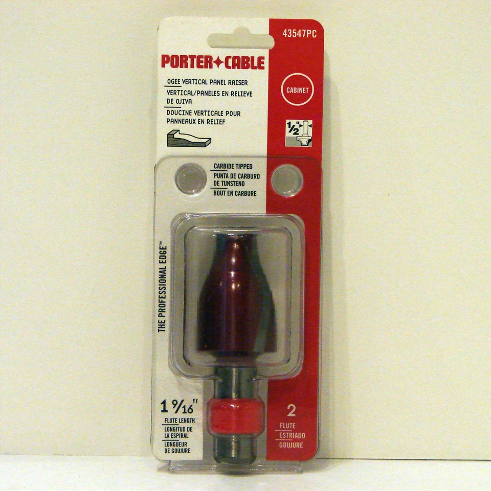 Porter Cable 43547PC Ogee Vertical Raised Panel Carbide Router Bit 1/2 ...