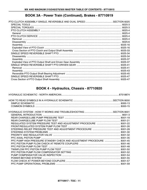 Case IH Magnum MX 215, 245, 275, 305 Tractor Service Manual Repair Book ...