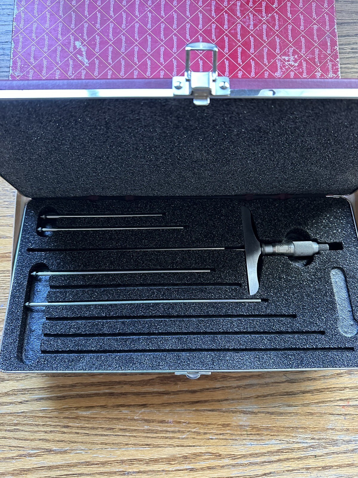 Starrett #445 Ratcheting Depth Micrometer in Clean Case - 4” Wide Base ...