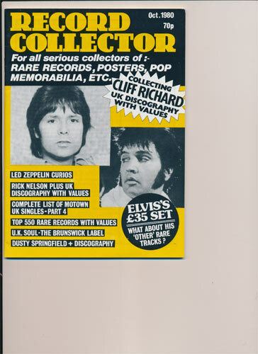 Record Collector No 14 Oct 1980 RARE lp Book Led Zeppelin Cliff Richard ...