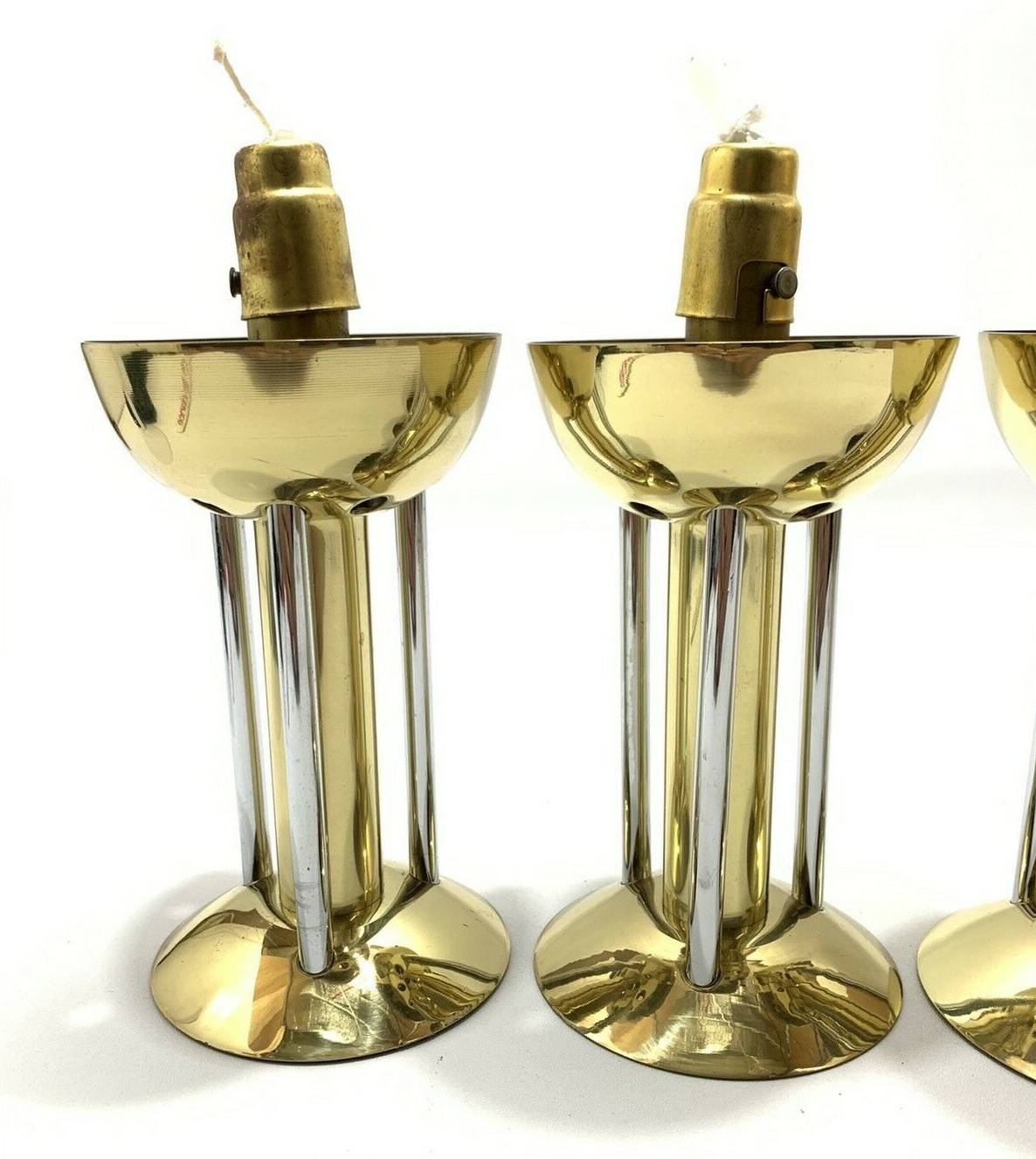 ^ Mason Vintage Flame Brass Candle Stick Lamps ...
