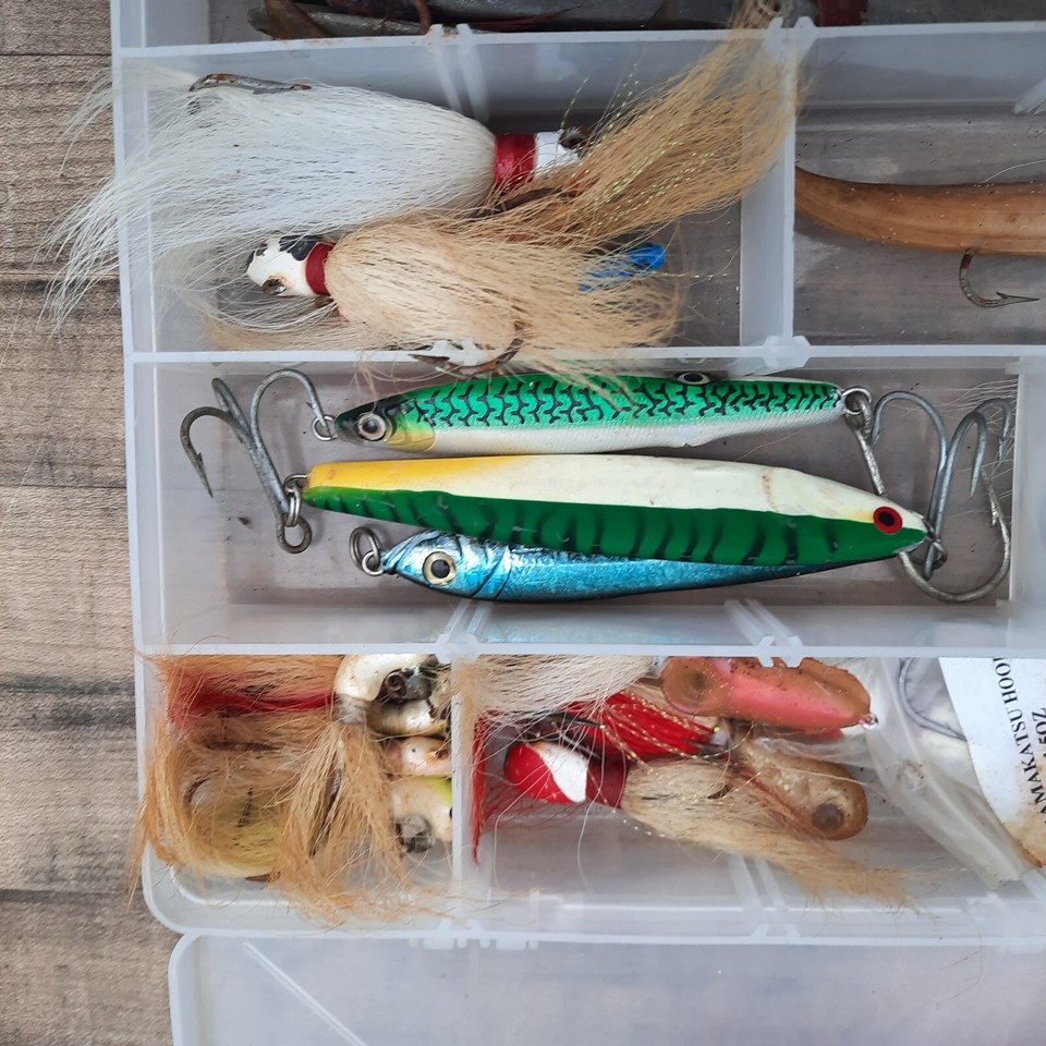 Saltwater Lures,Big Jig Lot In Plano Case,Striper Lures,Diamond Jigs | eBay