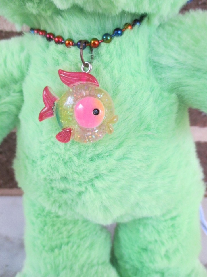 Build A Bear Mini Spring Green Frog 9" Plush-Heart Charm on Rainbow ...