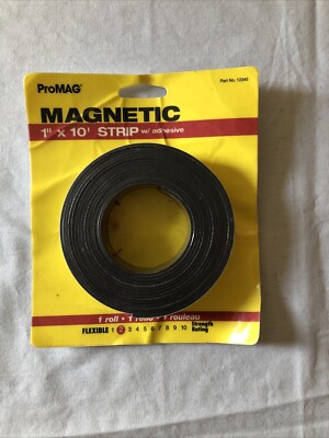 ProMag Magnetic Strip With Adhesive - 1” X 10’ - NEW | eBay