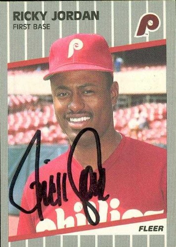 Ricky Jordan autographed Baseball Card (Philadelphia Phillies) 1989 ...