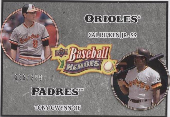 2008 Upper Deck Baseball Heroes - Cal Ripken, Tony Gwynn #180 Charcoal ...