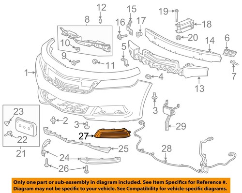 GM OEM 14-20 Impala Front Bumper Grille Bumper Components-Trim Cover ...