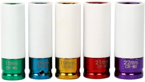 5Pcs Drive Wheel Protector Lug Nut Socket Thin Wall Impact Sockets Set ...