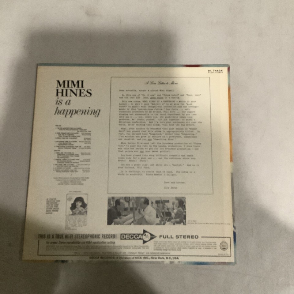 "Mimi Hines is a Happening" LP (1967) Decca DL 74834 - Stereo - Shrink ...