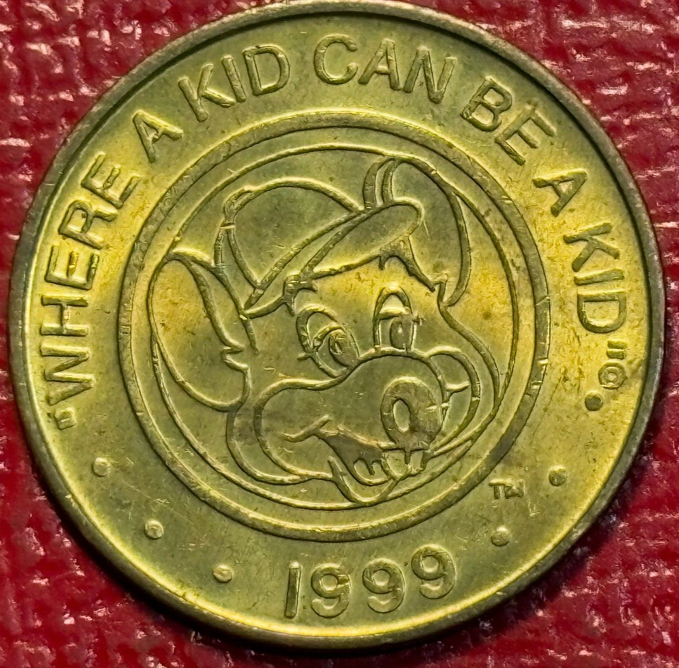 HIGH GRADE AU/UNC 1999 CHUCK E CHEESE WHERE A KID CAN BE A KID TOKEN ...
