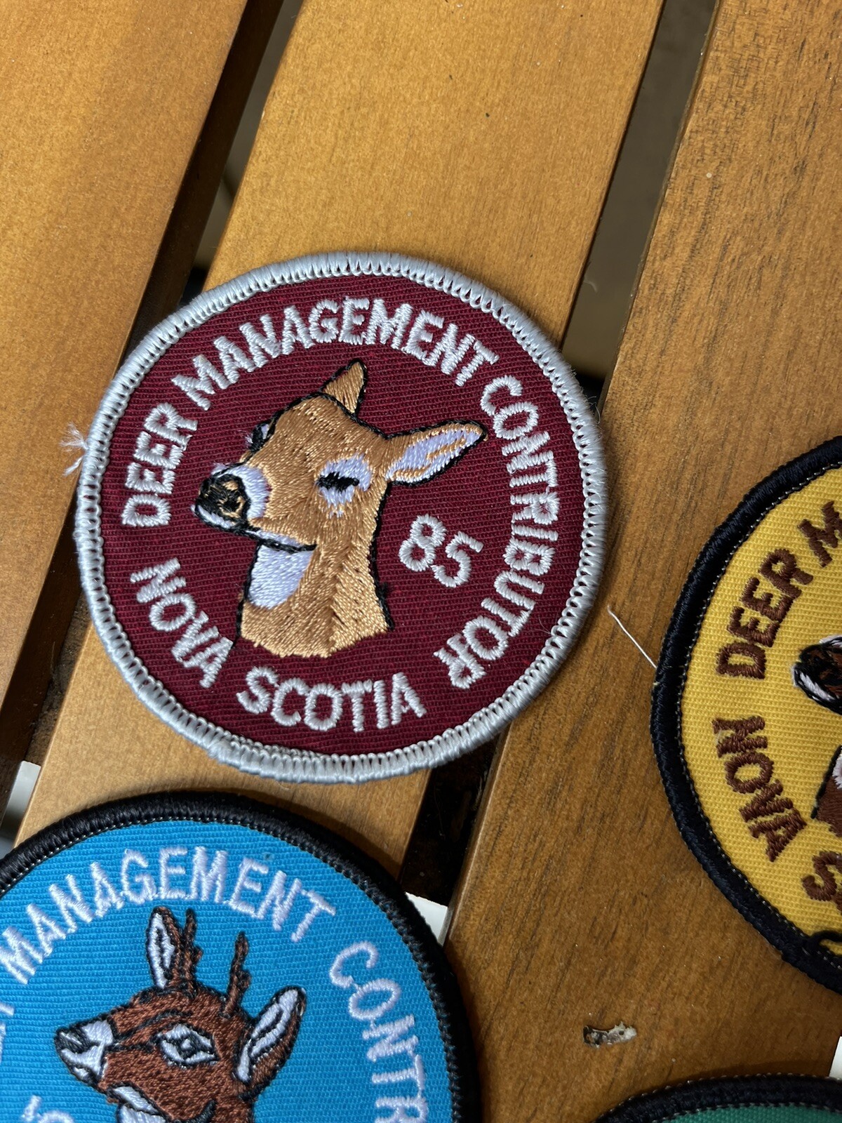6 vintage Round Patches Deer Management wildlife 3” - Gem