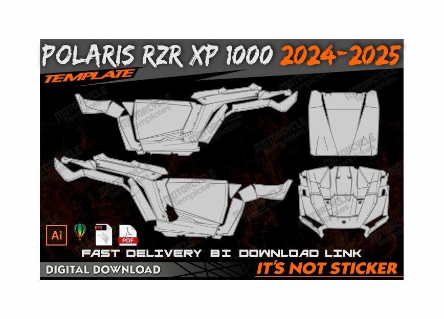 POLARIS RZR XP 1000 2024-2025 Template vector EPS-PDF-CDR format | eBay