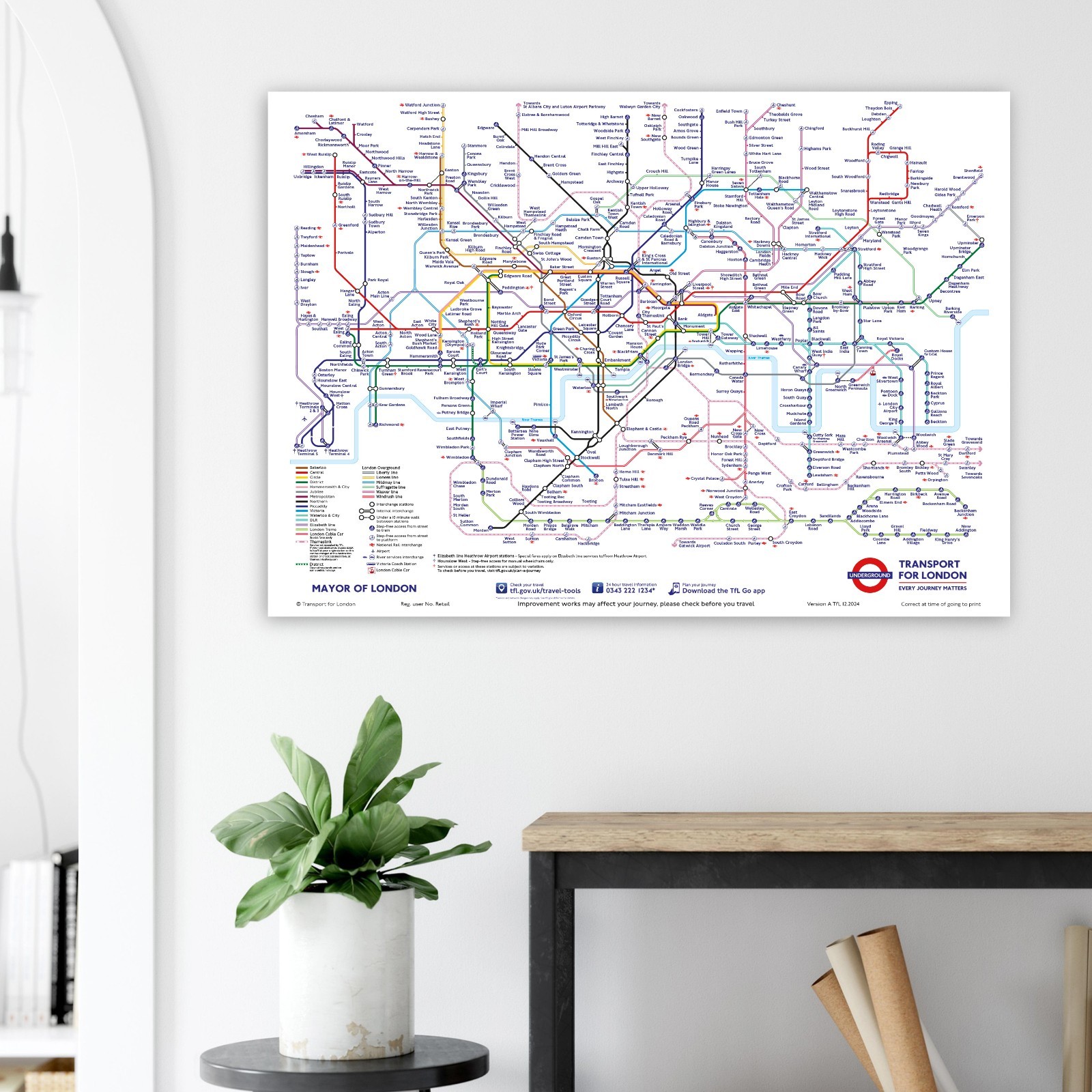 London Tube Map Poster 2026 (Official TfL Wall Art Print ) A0 A1 Large ...