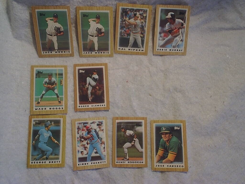 10 1987 TOPPS MINI LEAGUE LEADERS BASEBALL HOF CARD LOT,Cal Ripken ...