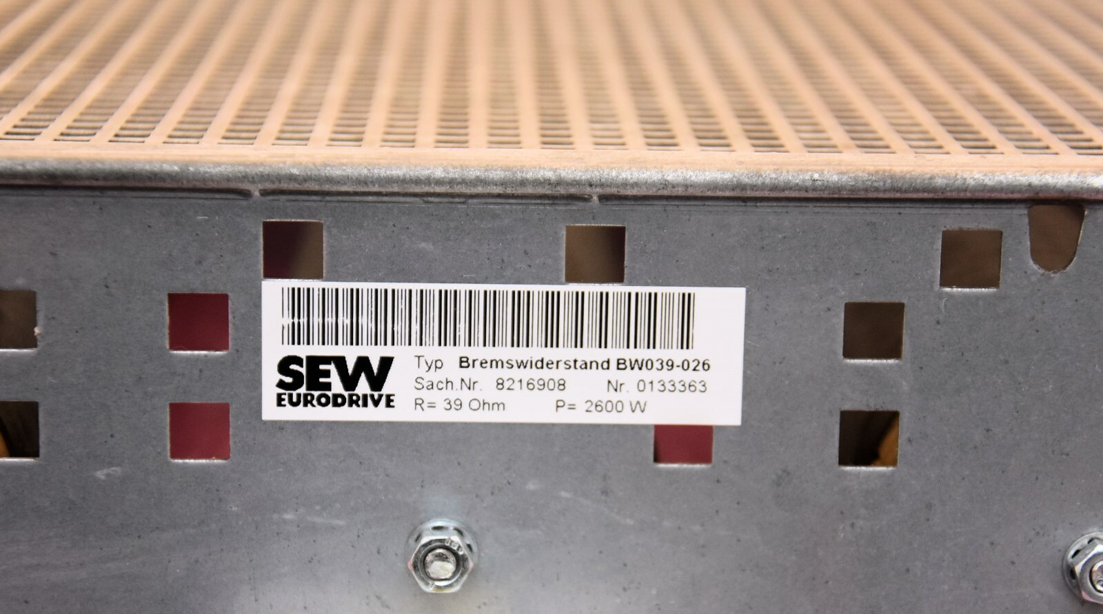 SEW Eurodrive Bremswiderstand BW 039-026 Sach.Nr.: 8216908 / BW039-026 ...