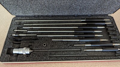 STARRETT 124BZ SOLID INSIDE MICROMETER SET , 2 - 12” RANGE WITH CASE ...