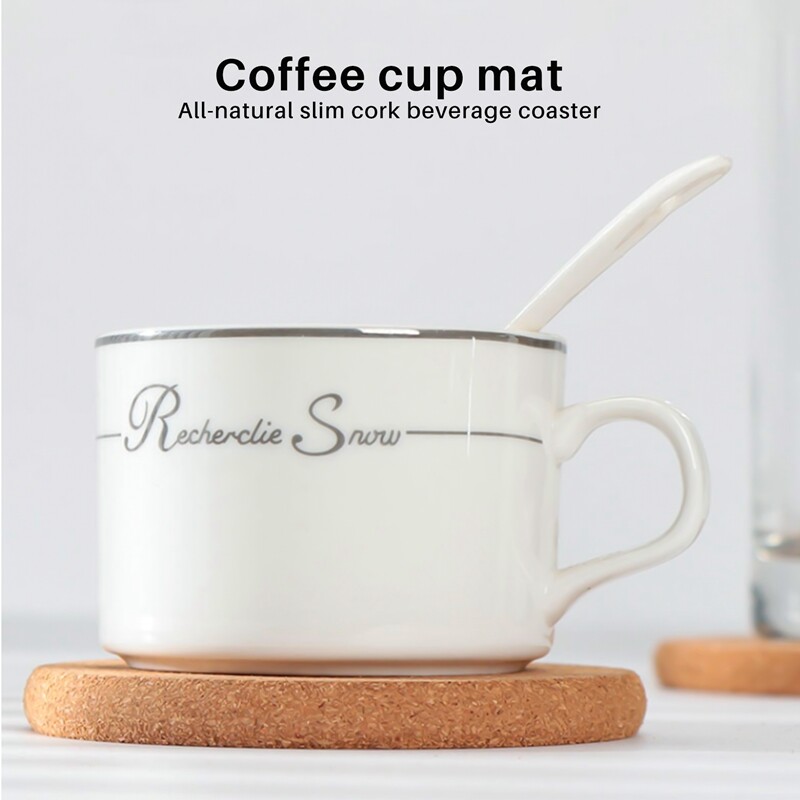 Set of 10 Cork Bar Drink Coasters - Absorbent and Reusable - 90mm ...