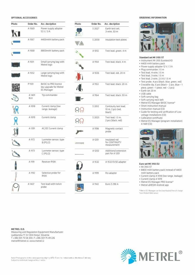 Metrel MI 3155 EurotestXD Multifunction Tester, TRMS, RCD, Insulation ...
