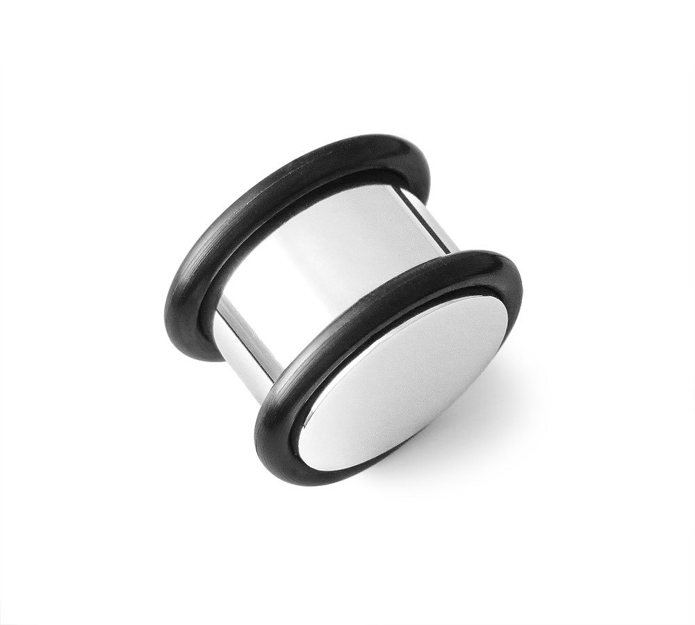 316L Surgical Steel Solid Plug with O Rings Gauge | eBay