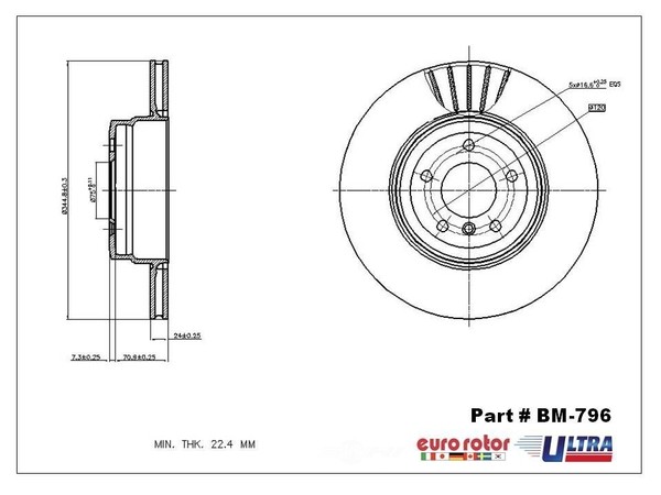 Disc Brake Rotor-xDrive50i Eurorotor BM-796 for sale online | eBay