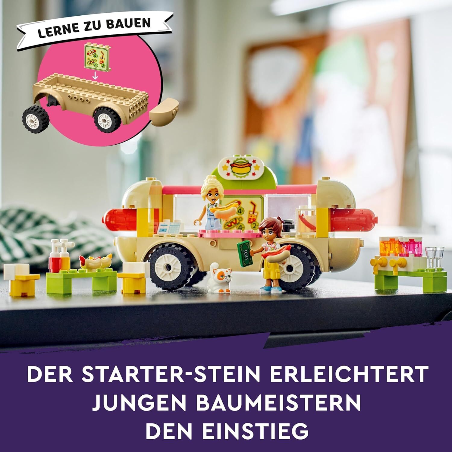 LEGO Friends Hotdog-Truck, Mobiles Restaurant-Spielzeug für Kinder ab 4 ...