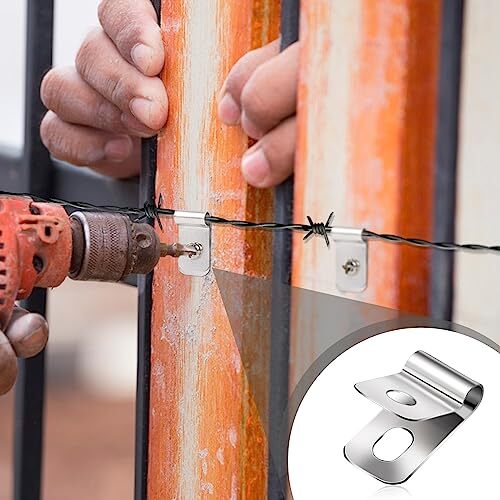 60Pcs Fence Wire Clamps Cattle Panel Clips w/ Screws for Vinyl Wood ...