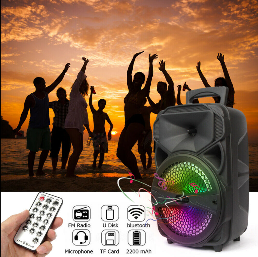 6000W Portable Bluetooth Speaker Sub Woofer Heavy Bass Party Sound ...