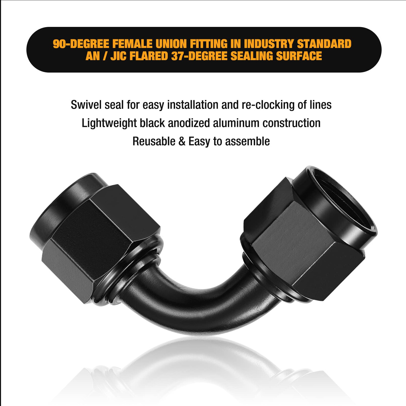 AN4/AN6/AN8/AN10/AN12 Female Swivel Coupler Union Fitting Adapter ...