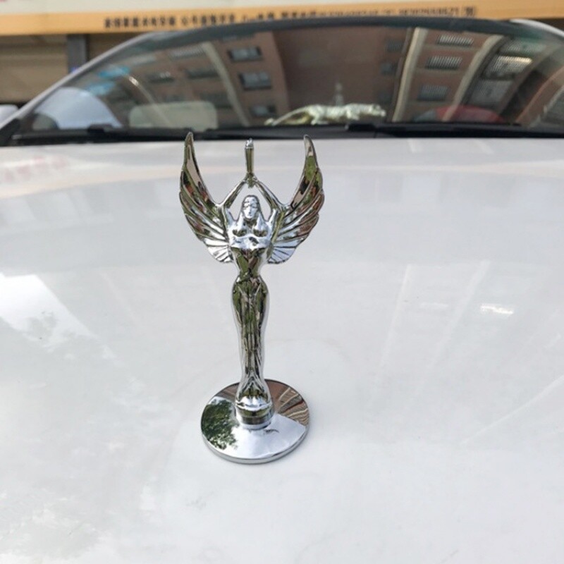 Chrome Metal Nymph Goddess Car Front Hood Ornament Emblem Badge Decal ...