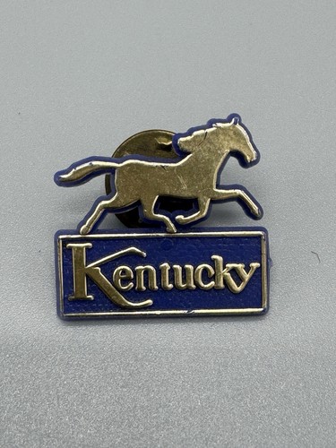 VTG Kentucky Derby Horse Racing Plastic Blue Lapel Hat Pin | eBay