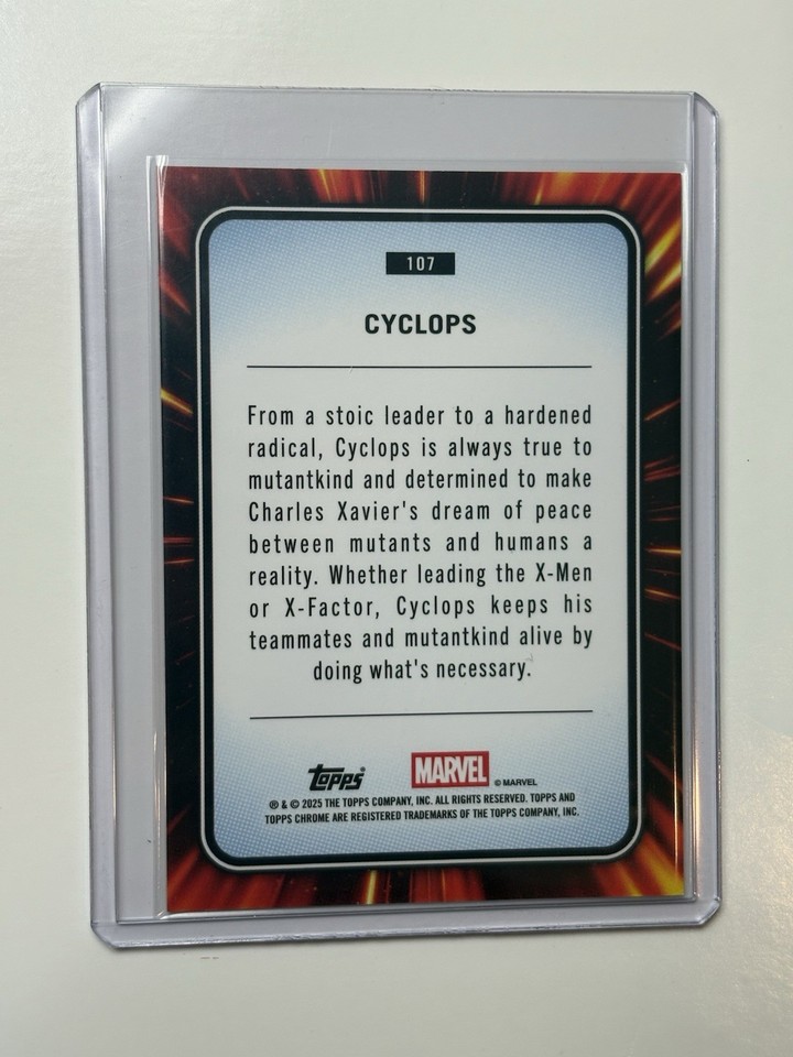 2025 Topps Chrome Marvel CYCLOPS #107 Human Torch Red & Orange /39 | eBay