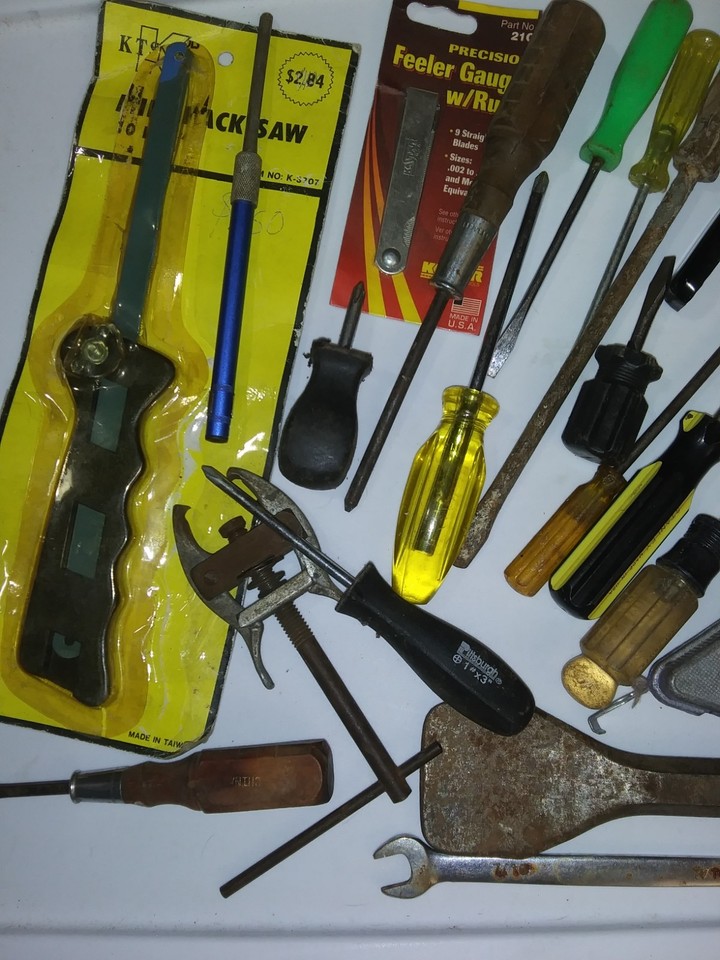 Tool Lot Wrenches Screw Drivers Box Chalk Box Cutter Vintage All in ...