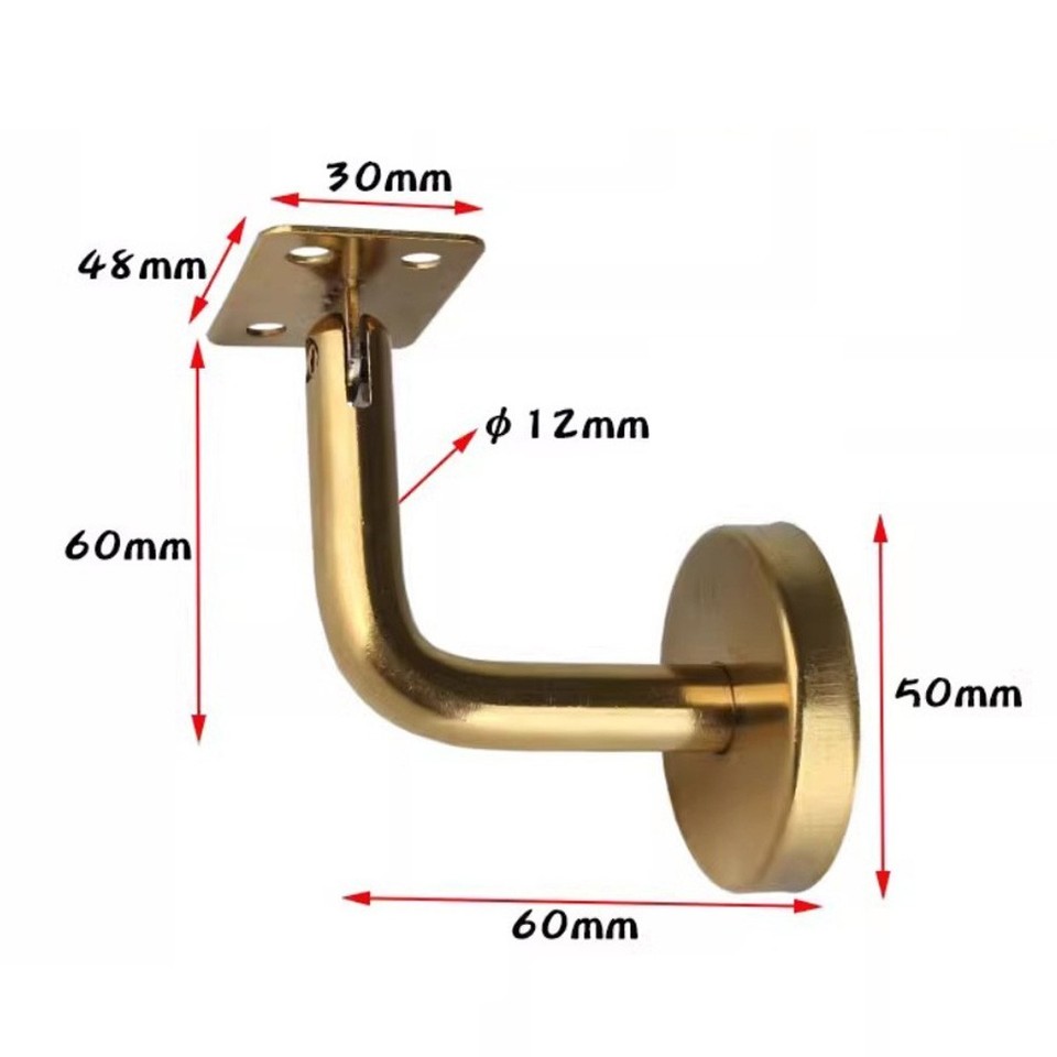 Strong Gold Stainless Steel Bracket for Stair Handrail Wall ...