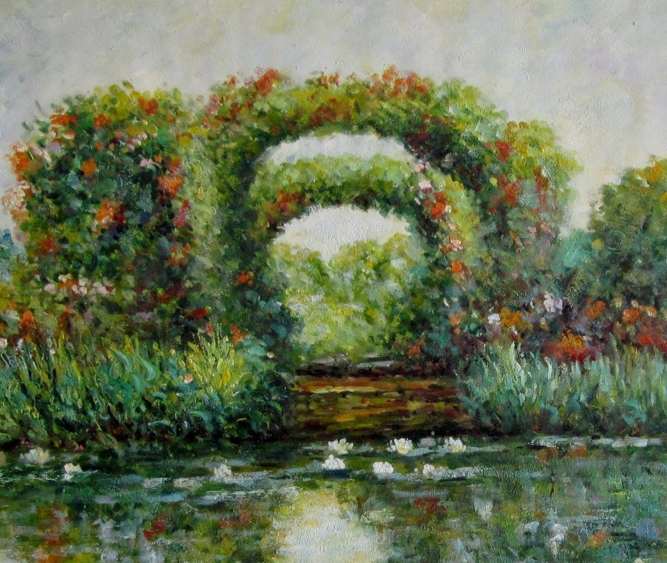 Hand Painted Oil Painting Repro Claude Monet Rose Arches at Giverny ...