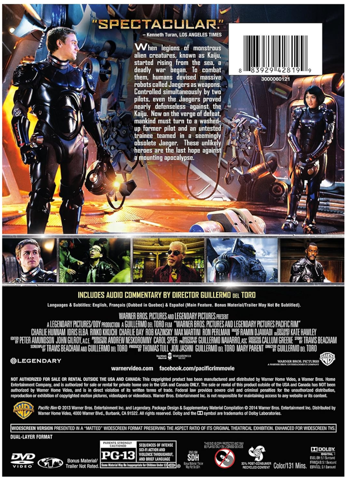 Pacific Rim (DVD) Charlie Hunnam (Actor), Idris Elba (Actor), Guillermo ...