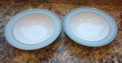 DENBY LANGLEY MIST RIMMED SOUP PASTA BOWLS 9" set of 2 bin 1016 | eBay