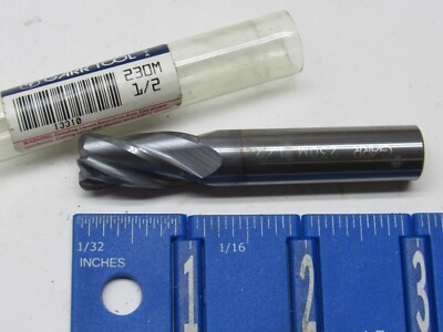 GARR 1/2" 4-FL CENTER CUTTING SINGLE END RADIUS END TIALN SOLID CARBIDE ...