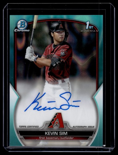 Kevin Sim 2023 Bowman Draft Chrome Aqua Lava Refractor Auto Card /199 # ...