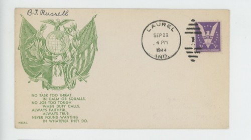 Mr Fancy Cancel WW II Patriotic Green No Task too great etc 5549 '44 ...