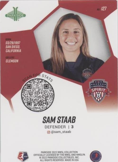 Las mejores ofertas en 2022 Parkside NWSL Sam Staab #127 | eBay